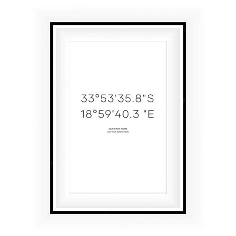 Coordinates Wall Art Poster Shop Online Georgie And Moon
