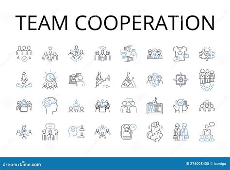 Unity Work Line Icons Collection Collaborative Synergy Cohesion Teamwork Partnership