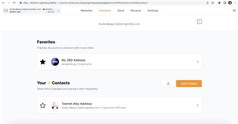 [epic] contacts list · issue 1965 · getalby lightning browser