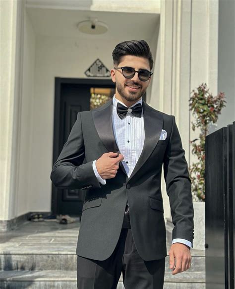 Black Bow Tie Suit Black Suit With Bow Tie
