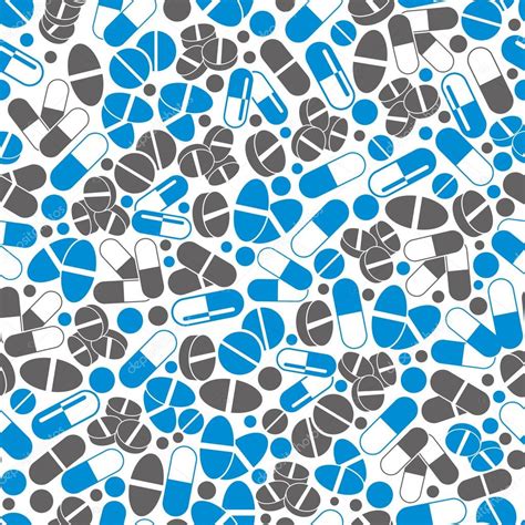 Bright Medical Seamless Pattern With Grey And Blue Pills Capsul Stock Bright Medical Seamless Pattern With Grey And Blue Pills Capsul Stock