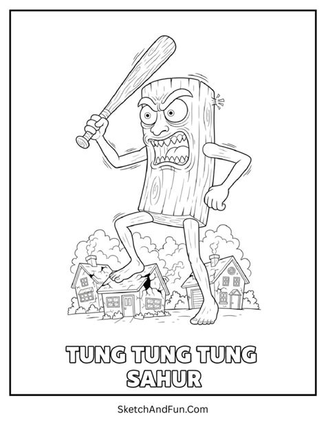 Tung Tung Tung Sahur Coloring Pages Free Pdf Printables