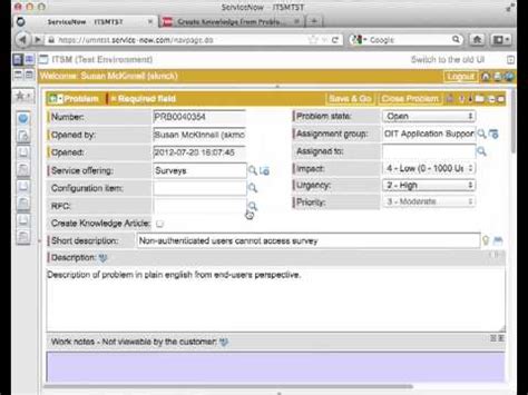ServiceNow Video Closing A Problem Ticket YouTube