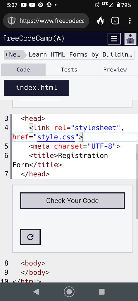 Learn Html Forms By Building A Registration Form Step 5 Html Css The Freecodecamp Forum