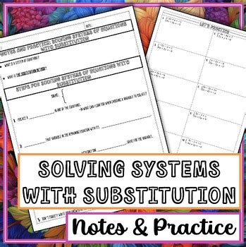Solving Systems Of Equations With Substitution Guided Notes Practice