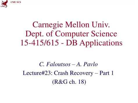 Ppt Understanding Crash Recovery In Database Management Systems