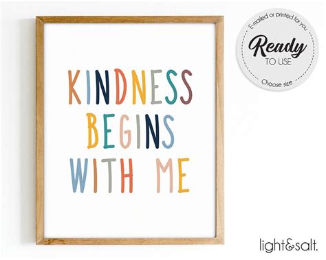Kindness Begins With Me Poster Affirmations Poster Classroom Decor