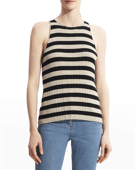 Theory Classic Stripe Wool Tank Top Neiman Marcus