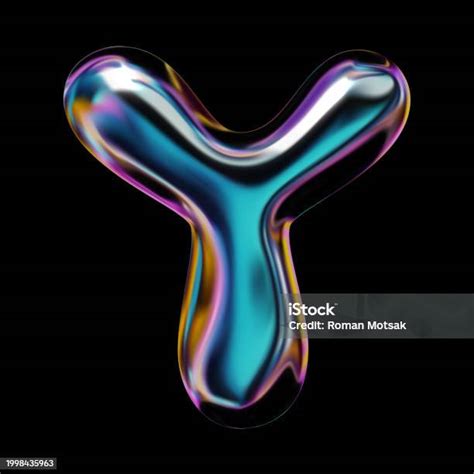 Y2k 스타일 3d Y 편지 액체 금속 질감 홀로그램 무지개 벡터 디자인 알파벳에 대한 스톡 벡터 아트 및 기타 이미지 알파벳 홀로그래픽 홀로그램 Istock