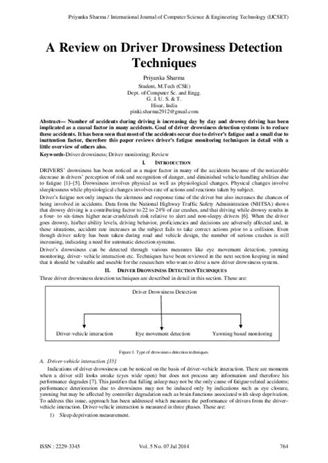 Pdf A Review On Driver Drowsiness Detection Techniques