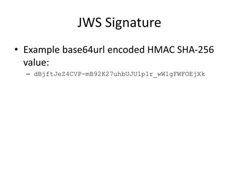Ppt Proposed Documents For Jose Json Web Signature Jws Json Web