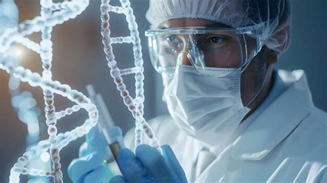 Premium Photo Futuristic Genetic Modification Process For Longevity