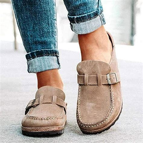 Women Suede Clogs Mules Garden Loafer Shoes Memory Foam Slipper Casual