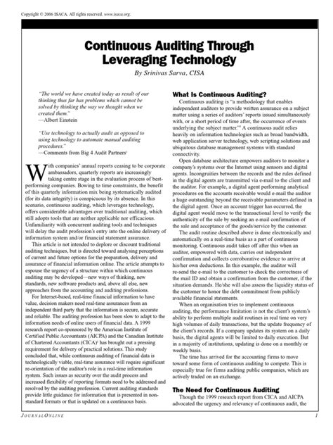 Continous Auditing Through Leveraging Technology Pdf Audit Sql