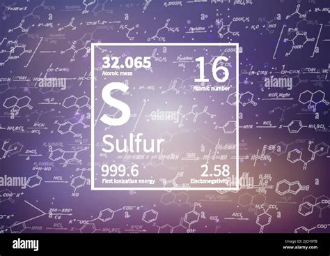 Sulfur Chemical Element With First Ionization Energy Atomic Mass And