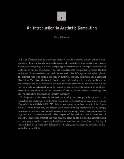 Pdf An Introduction To Aesthetic Computing · Aesthetic Computing Is The Application Of