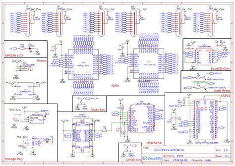 Nixie Clock In 14 Oshwlab