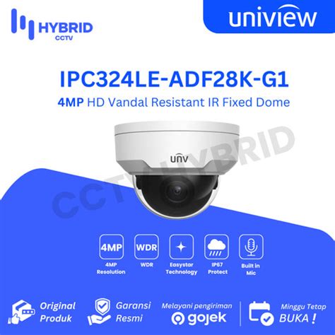 Jual Uniview IPC324LE ADF28K G1 4MP HD Vandal Resistant IR Fixed Dome Jakarta Barat Cctv