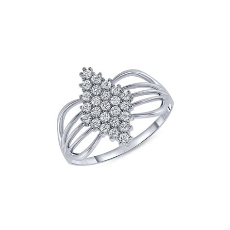 14k Solid White Gold Diamond Ring Etsy