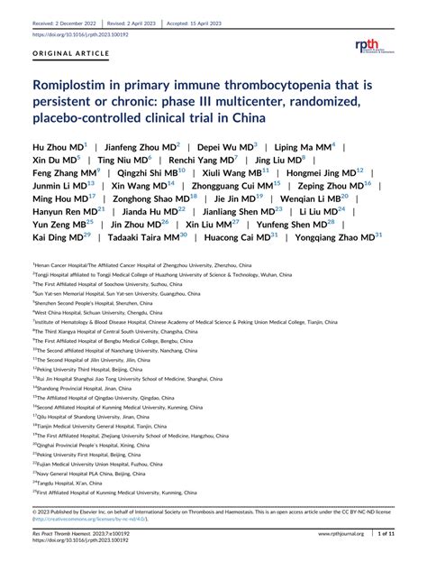 Pdf Romiplostim In Primary Immune Thrombocytopenia That Is Persistent