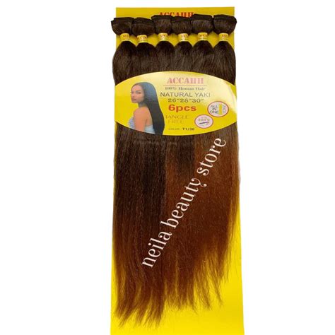 Accahh Natural Yaki Hair 30″ T1 30