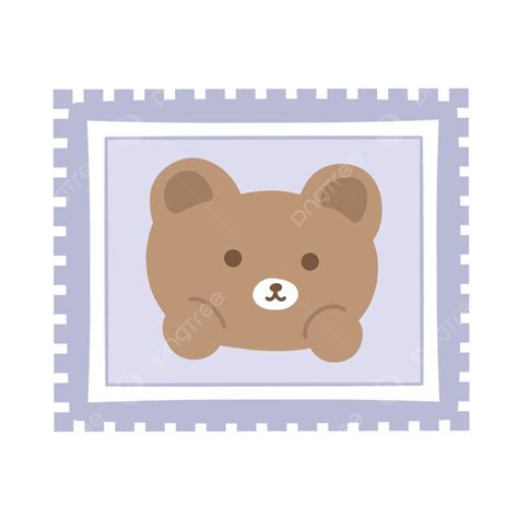 손으로 그린 갈색 곰 스탬프 곰 스탬프 만화 우표 곰 Png 일러스트 및 Psd 이미지 무료 다운로드 Pngtree
