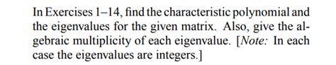 Solved In Exercises Find The Characteristic Polynomial Chegg