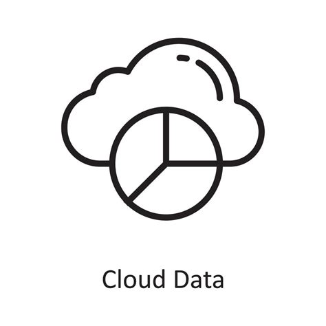 Cloud Data Vector Outline Icon Design Illustration Cloud Computing