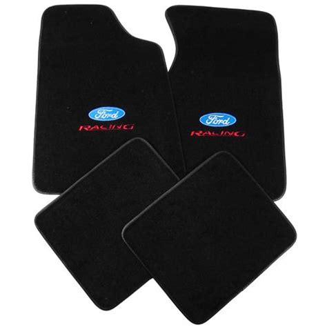 Acc Mustang Floor Mats W Ford Racing Logo Black 79 93