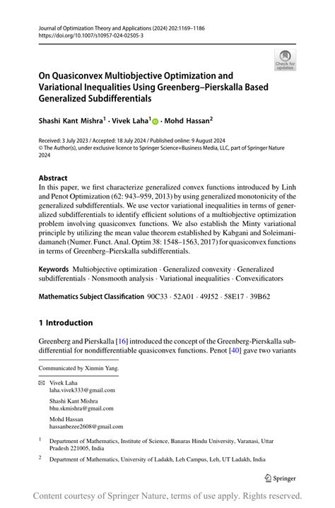 On Quasiconvex Multiobjective Optimization And Variational Inequalities