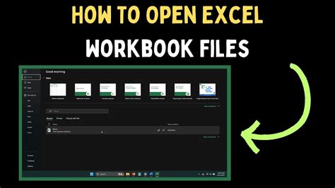 How To Open Excel Workbook Files On Windows 11 Youtube