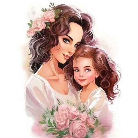 Una Madre Con Su Hijo Día De La Madre Vector Premium