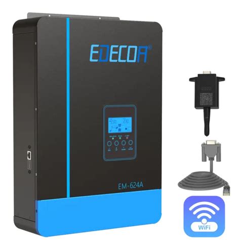 Edecoa 6200w Hybride Onduleur 48v 220v Convertisseur Mppt 110a Pv 55