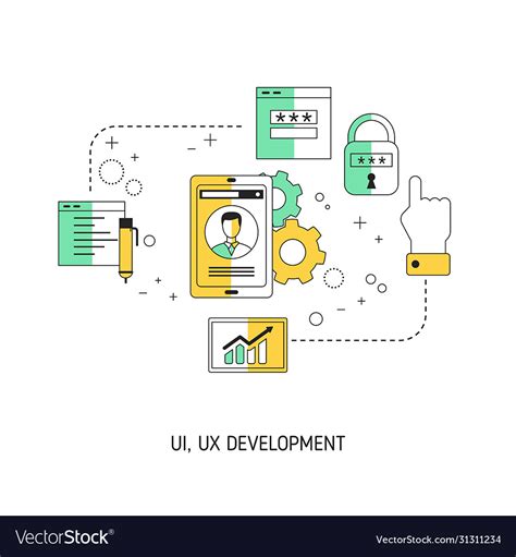 Ui Ux Development Concept Ux Development Vector Image