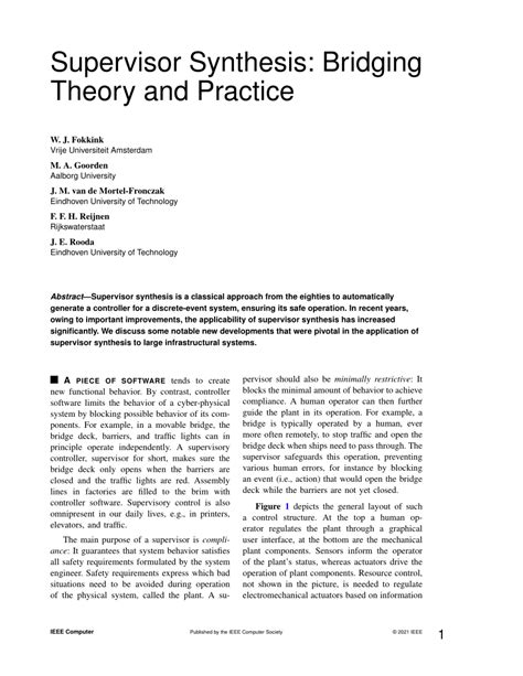 Pdf Supervisor Synthesis Bridging Theory And Practice