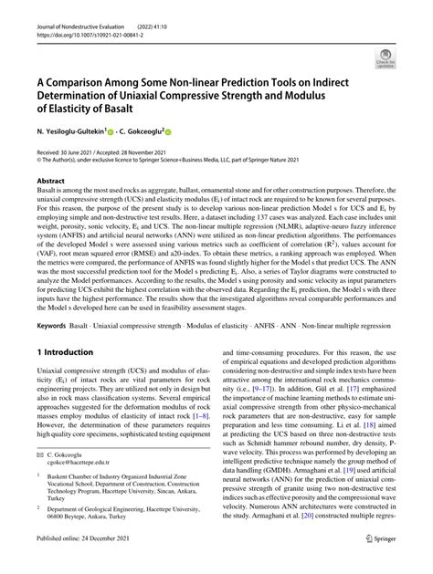 Pdf A Comparison Among Some Non Linear Prediction Tools On Indirect Determination Of Uniaxial