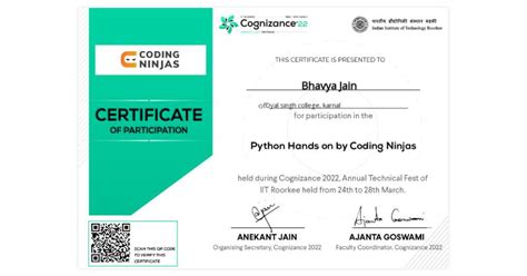Bhavya Jain On Linkedin Bhavya Jain Workshop Certificate Of Python
