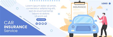 자동차 보험 커버 템플릿 평면 디자인 일러스트 레이션 소셜 미디어에 적합한 사각형 배경의 편집 인사말 카드 및 웹 인터넷 광고 0명에 대한 스톡 벡터 아트 및 기타 이미지
