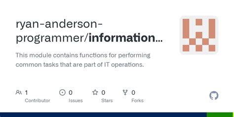 Github Ryan Anderson Programmerinformation Technology Operations Module This Module Contains