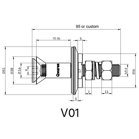 Fixed Countersunk Glass Facade Fixing Screws V01 Qwares®