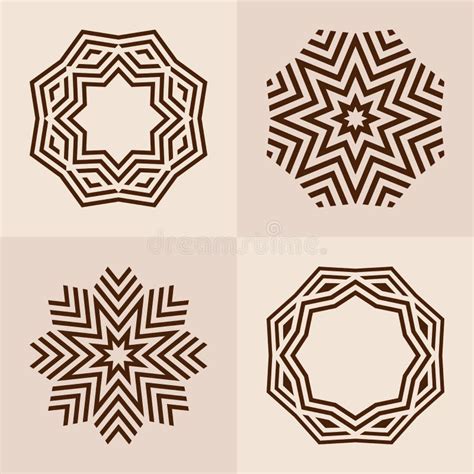 Abstract Symmetric Geometric Shapes Symbols For Your Design Stock Vector Illustration Of