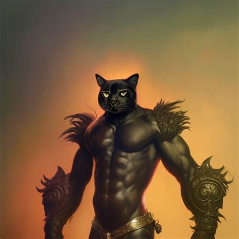 Anthropomorphic Muscular Black Cat By Giuseppedirosso On Deviantart