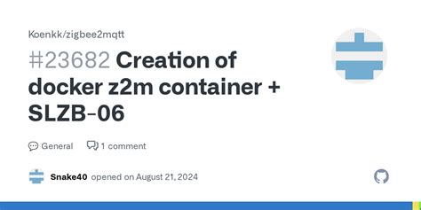 Creation Of Docker Z2m Container Slzb 06 · Koenkk Zigbee2mqtt