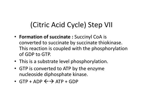 Citric Acid Cycle Krebs Cycle Tca Cycle Ppt