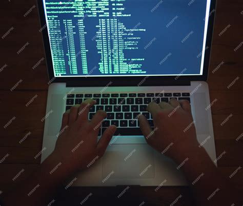 Premium Photo Coding Hands And Hacker On Laptop At Night As Malware Thief For Hacking Database