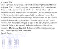 Answered Program5 2 Py Write A Program That Prints A 3 Column Table