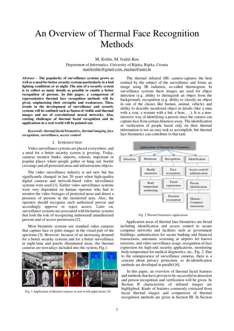 PDF An Overview Of Thermal Face Recognition Methods