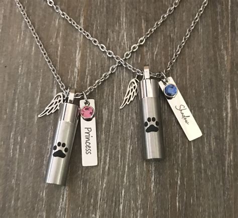 Pet Cremation Jewelry Pet Urn Ashes Necklace Pet Memorial Necklace