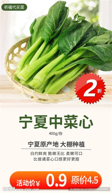 生鲜网络小海报设计菜心设计图 海报设计 广告设计 设计图库 昵图网