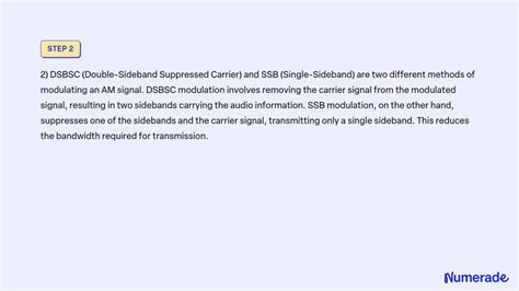 Video Solution 1 How Do You Modulate And Demodulate An Am Signal 2 What Is The Difference